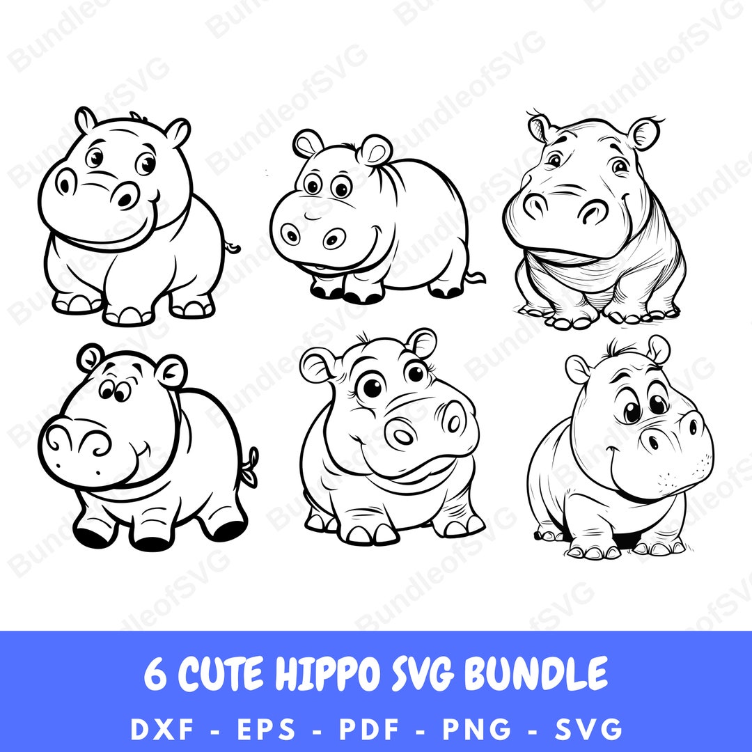 Baby Hippo Svg Bundle, Hippo Svg Bundle, Cute Hippo Svg Bundle, Cute ...
