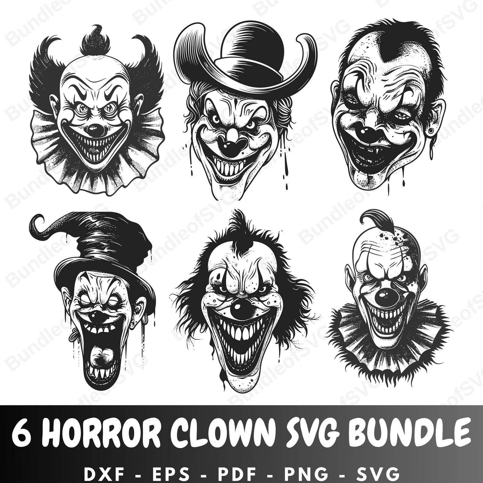 Scary Clown SVG Horror Svg Pennywise Svg Halloween Svg Clown Clip Art ...