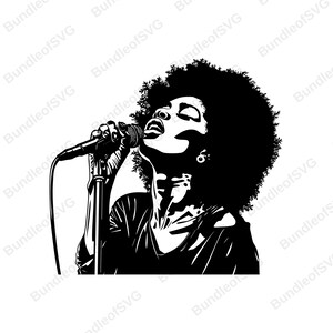 Afro Singer Silhouette SVG Bundle - Musician Clipart - Music Lover Svg ...