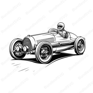 Retro Racing Car SVG Bundle - Vintage Design Files for DIY Projects ...