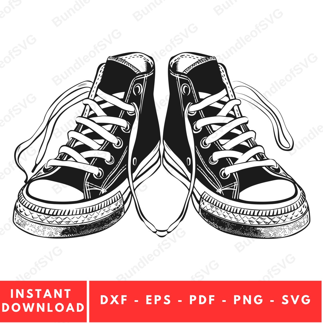 Sneaker Shoe SVG - a Pair of Sneakers Svg - Shoes Svg - Sneaker Shoe ...