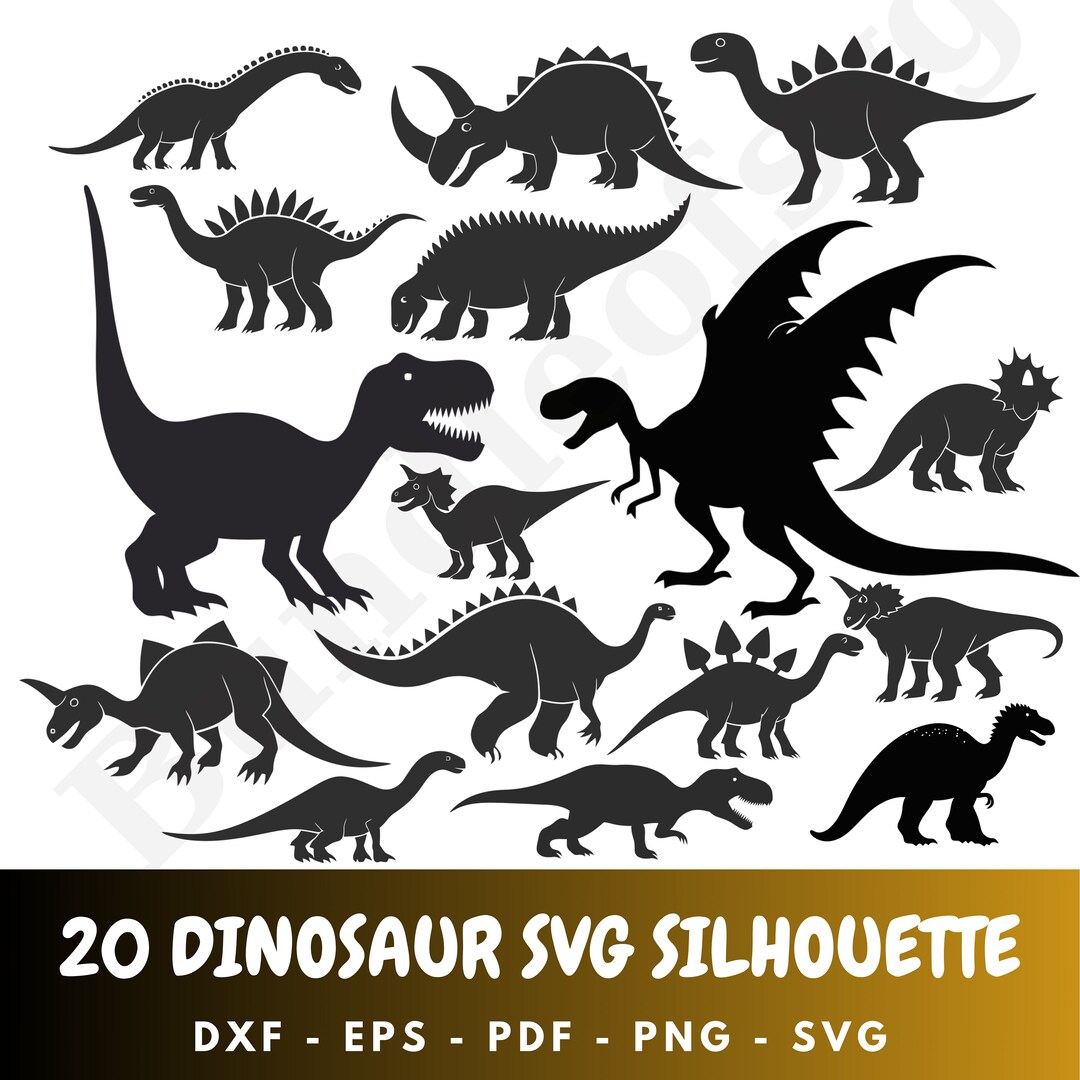 Dinosaur SVG Bundle - Prehistoric Clipart - T-rex, Triceratops ...