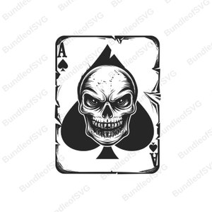 Skull Playing Cards SVG Bundle - Poker Skull Clipart - Gambling ...
