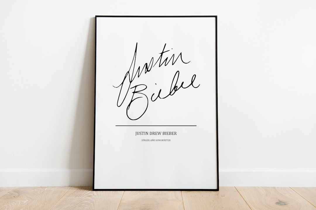 Justin Bieber Autograph Printable - Digital File for Unique and Vintage ...