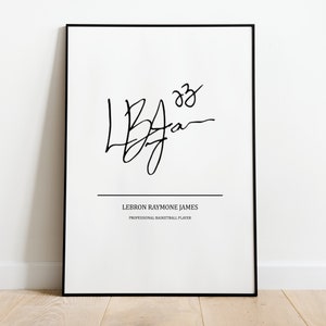 Lebron James Autograph Printable - Digital File for Unique and Vintage ...