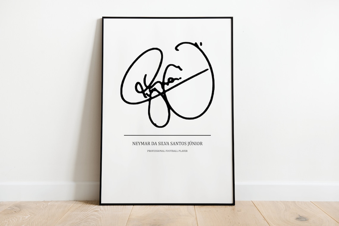 Neymar Jr. Autograph Printable - Digital File for Unique and Vintage ...