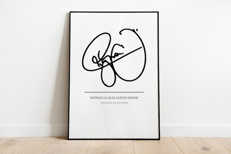 Neymar Jr. Autograph Printable - Digital File for Unique and Vintage ...