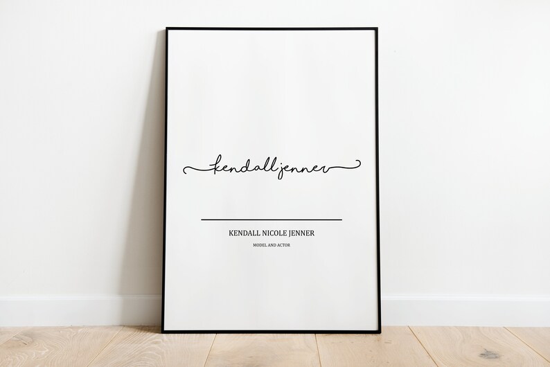 Kendall Jenner Autograph Printable - Digital File for Unique and ...