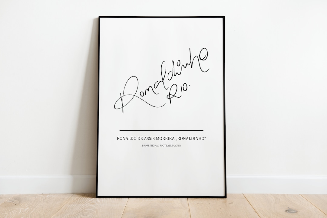 Ronaldinho Autograph Printable - Digital File for Unique and Vintage ...