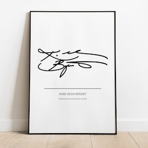 Kobe Bryant Autograph Printable - Digital File for Unique and Vintage ...