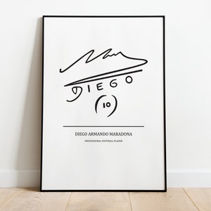 Diego Maradona Autograph Printable - Digital File for Unique and ...