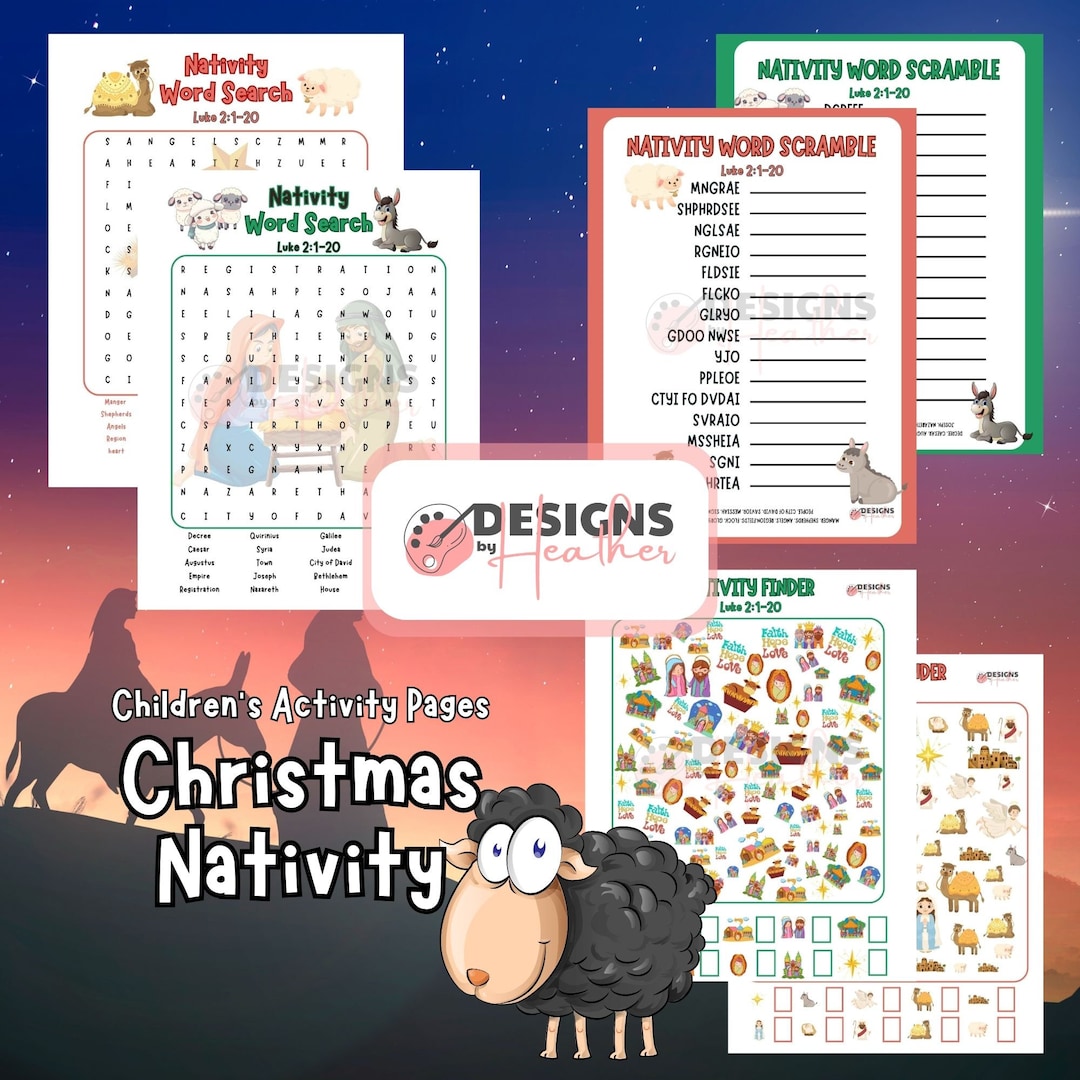 Christmas Printable Nativity Kids Activity Pages Instant Download ...