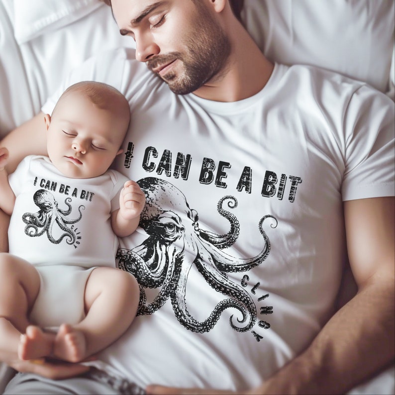 Matching Octopus Father & Son T-shirt Set: Fishing Buddy Tees - Etsy