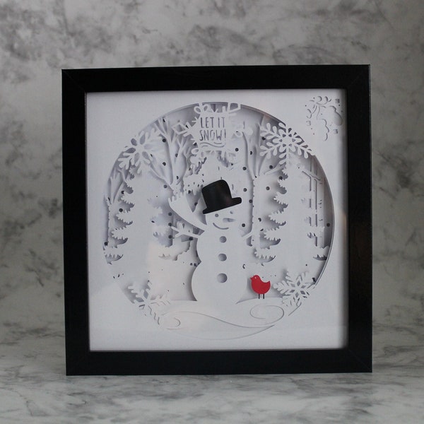 Snowman Shadow Box - Etsy