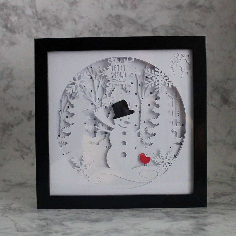 Snowman Shadow Box - Etsy