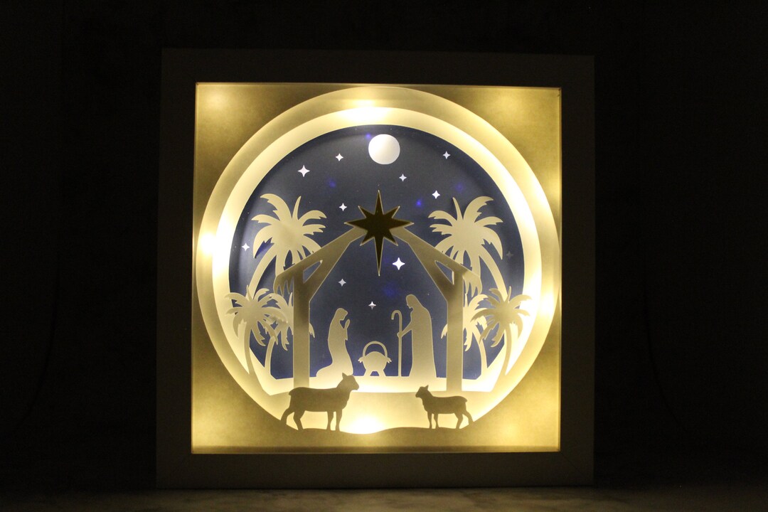 Holy Family Nativity Scene, Manger, 3d Shadow Box, Wall Art, Layered ...
