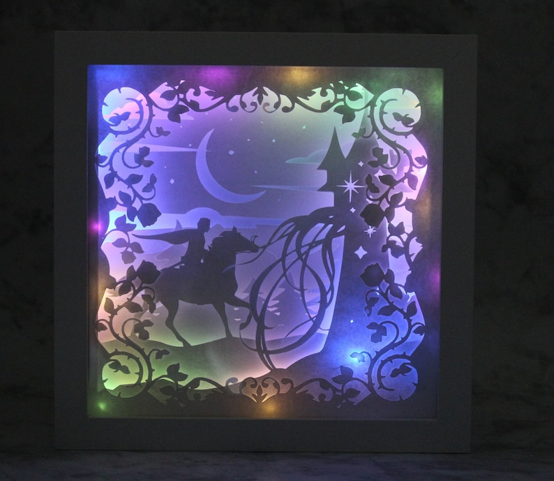 Rapunzel, Tangled Inspired, Shadow Box, 3D Art, Light Box, 3d Paper Art ...