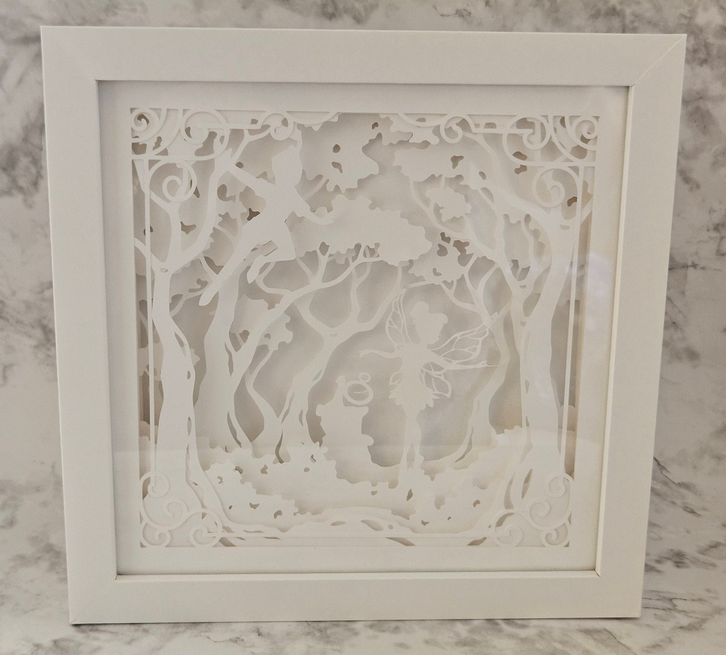 Peter Pan, Tinkerbell, Neverland, 3D LED Shadow Box, Light Box, Paper ...