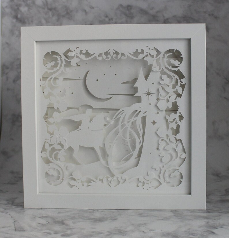 Rapunzel, Tangled Inspired, Shadow Box, 3D Art, Light Box, 3d Paper Art ...