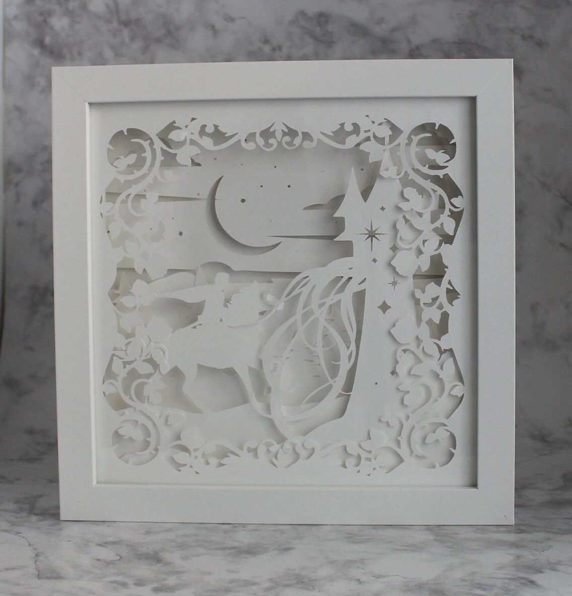 Rapunzel, Tangled Inspired, Shadow Box, 3D Art, Light Box, 3d Paper Art ...