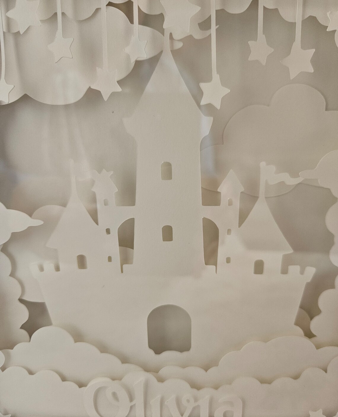 Baby Girl Shadow Box, 3D Customizable Light Box With Name, 3D Paper Cut ...