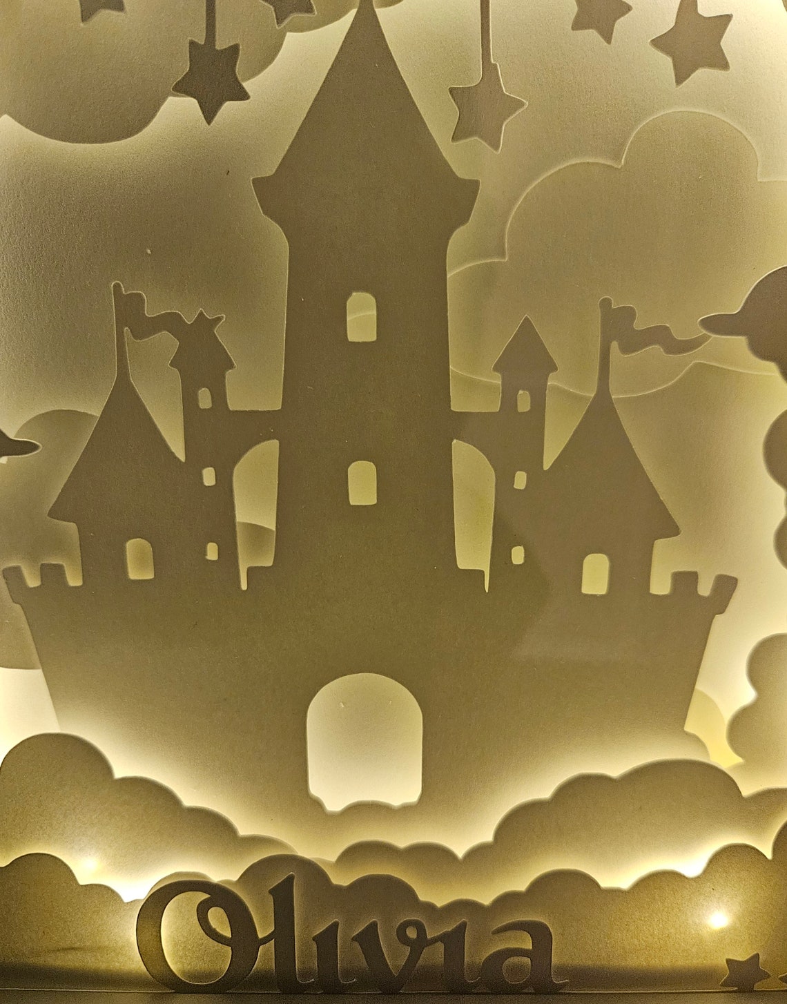 Baby Girl Shadow Box, 3D Customizable Light Box With Name, 3D Paper Cut ...