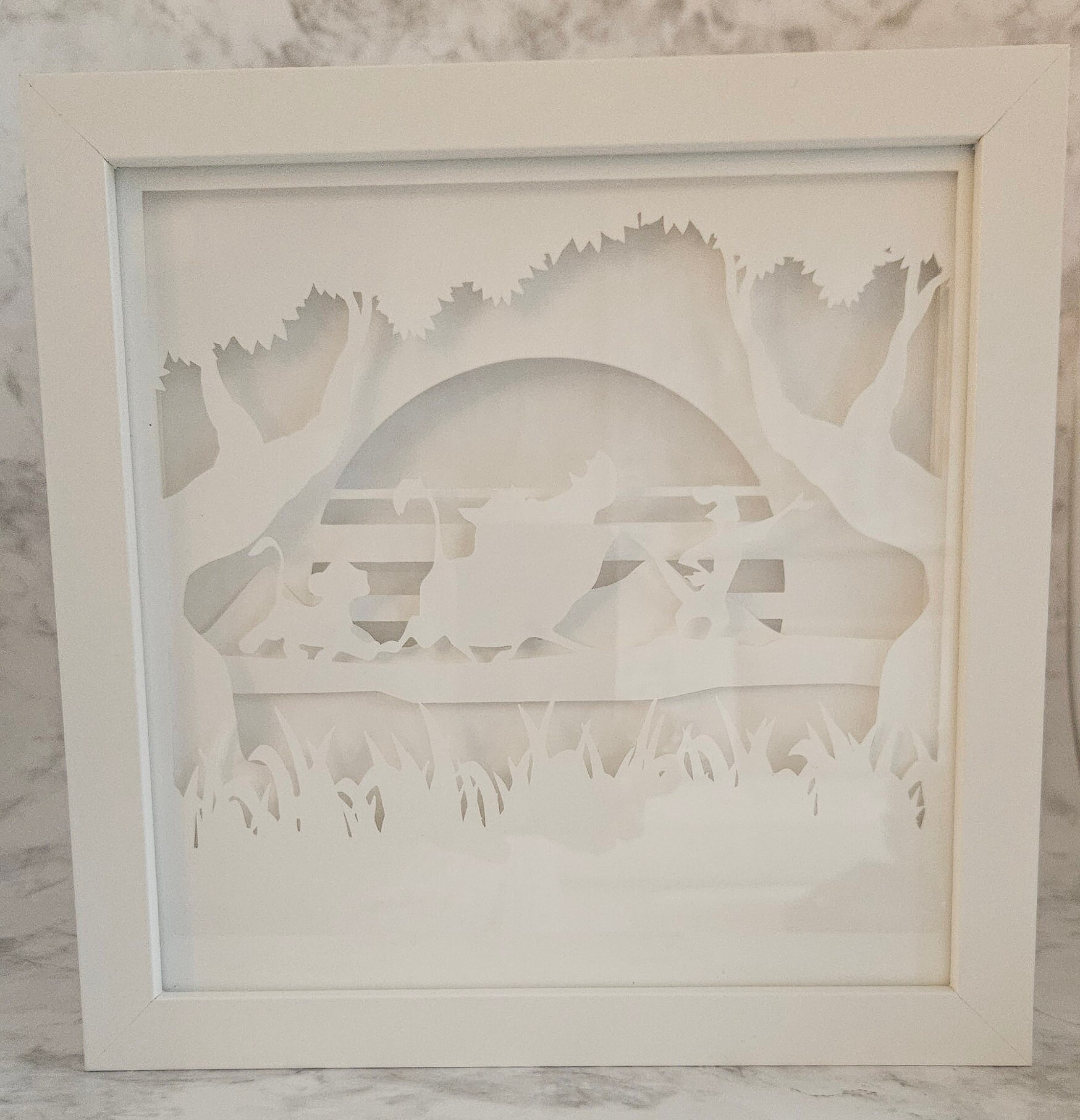 Lion King, Simba, Safari Animals, Jungle Scene, 3D Shadow Box, LED ...