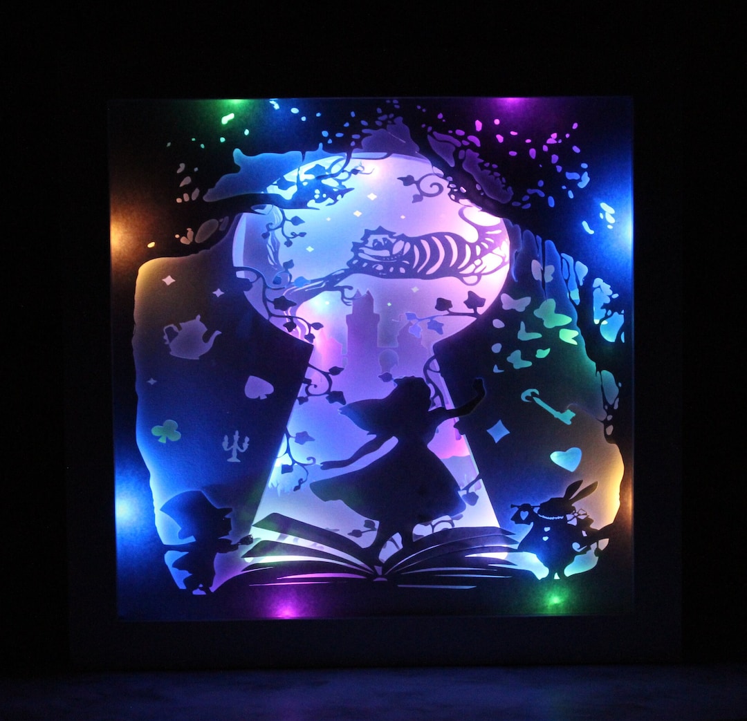 Alice in Wonderland, 3D Shadow Box, Light Box, 3D Paper Art, Paper Cut ...