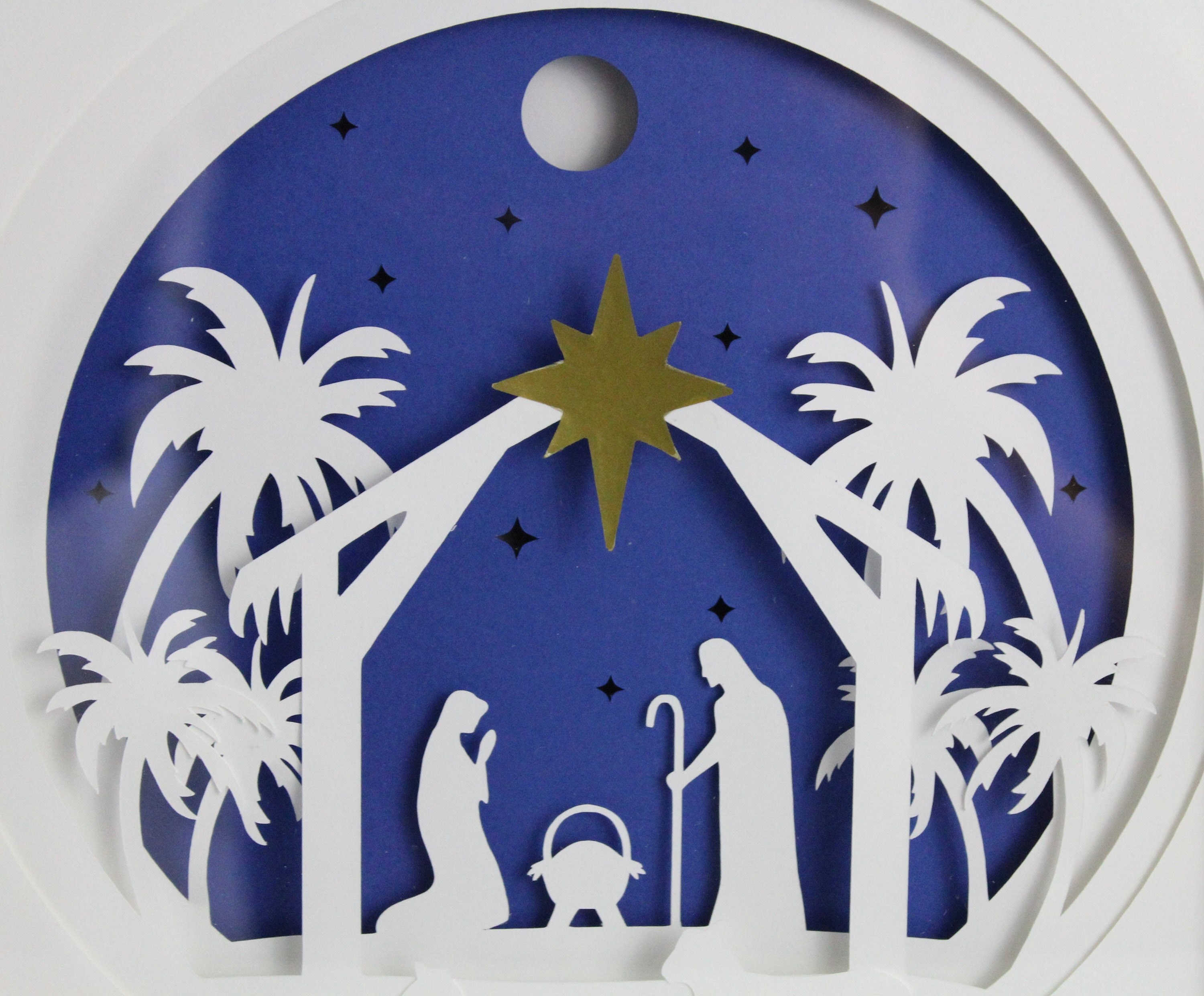 Holy Family Nativity Scene, Manger, 3d Shadow Box, Wall Art, Layered ...