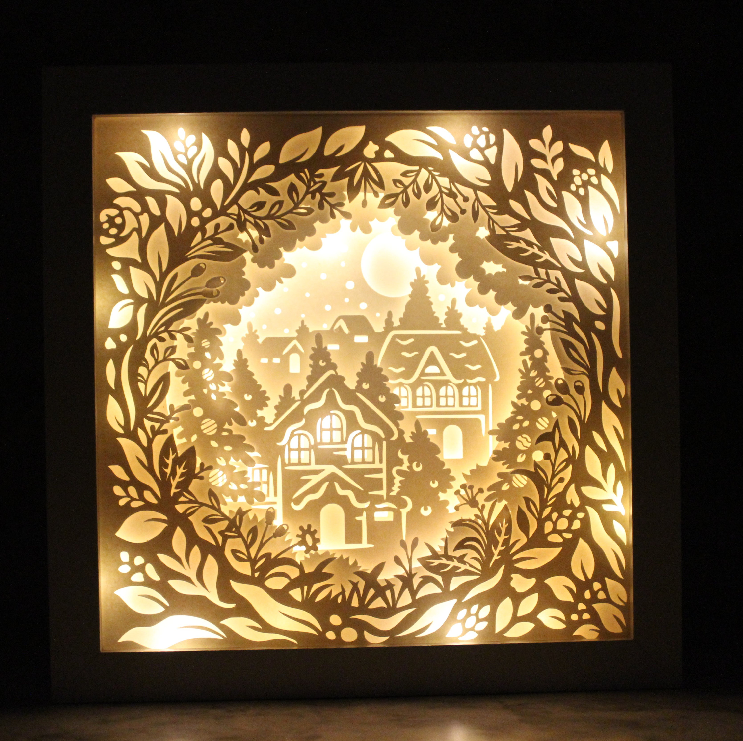 Winter Village Christmas Scene, 3D Shadow Box, 3dwall Art, Diorama ...