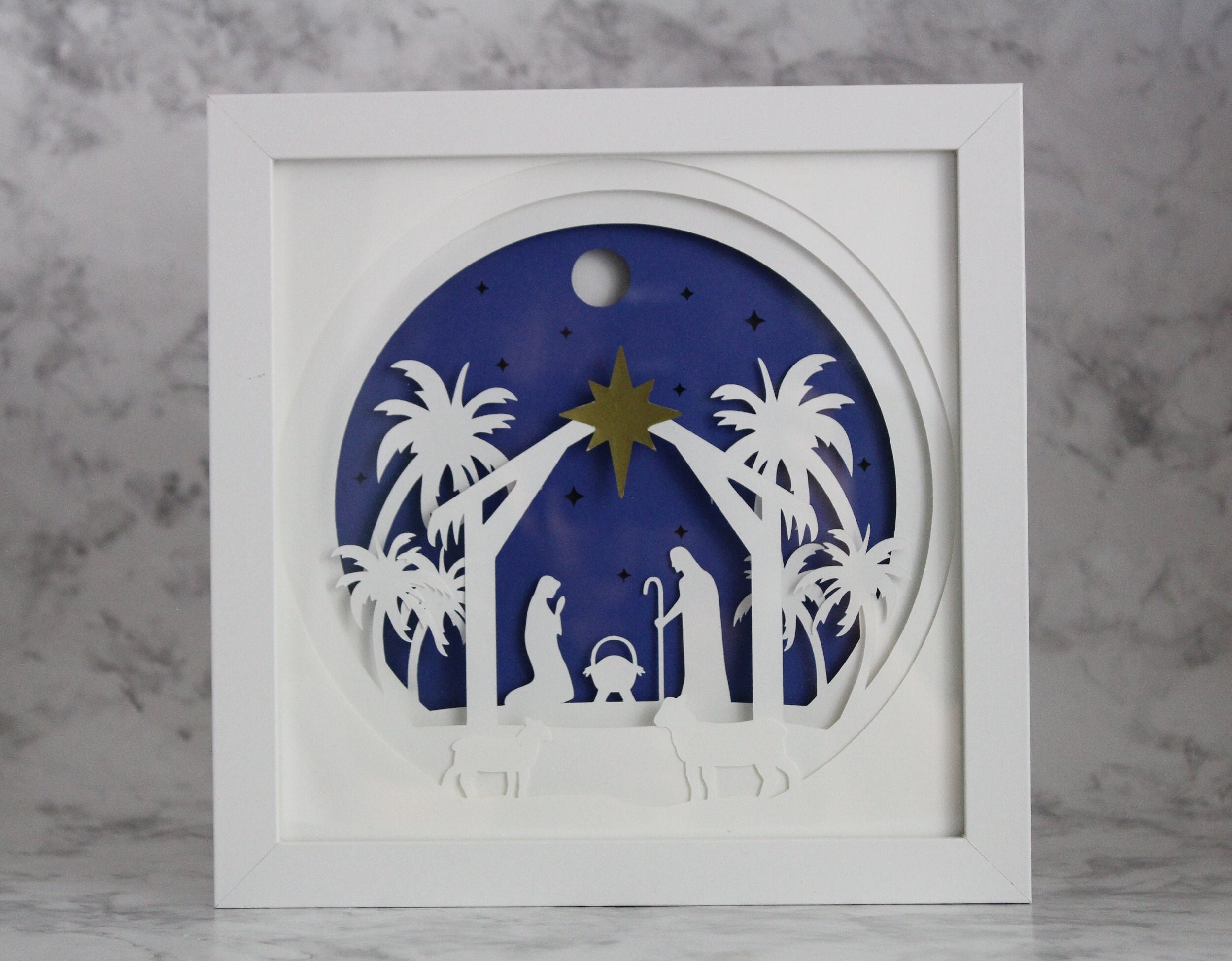 Holy Family Nativity Scene, Manger, 3d Shadow Box, Wall Art, Layered ...