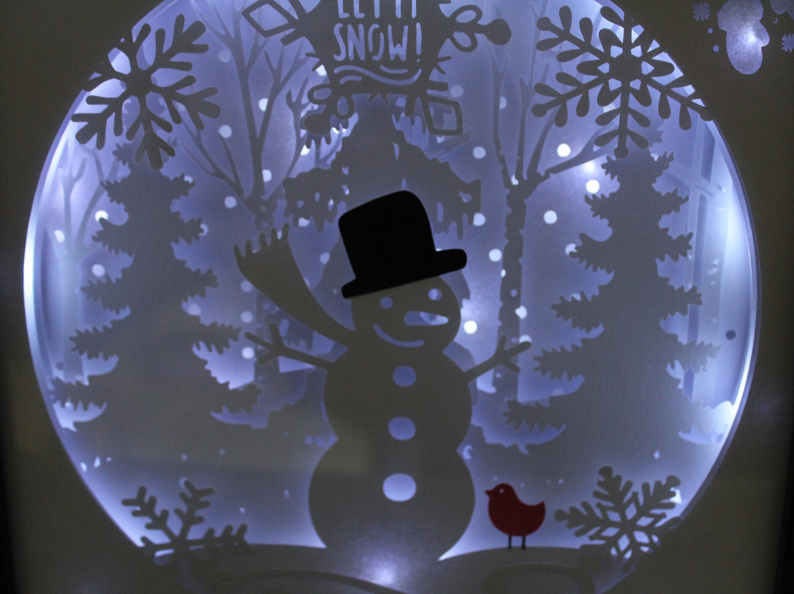 Snowman, Let It Snow, Winter Scene, 3D Shadow Box, 3D Paper Art, Light ...