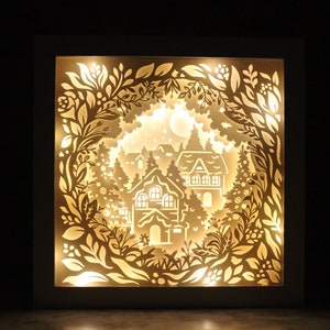 Winter Village Christmas Scene, 3D Shadow Box, 3dwall Art, Diorama ...