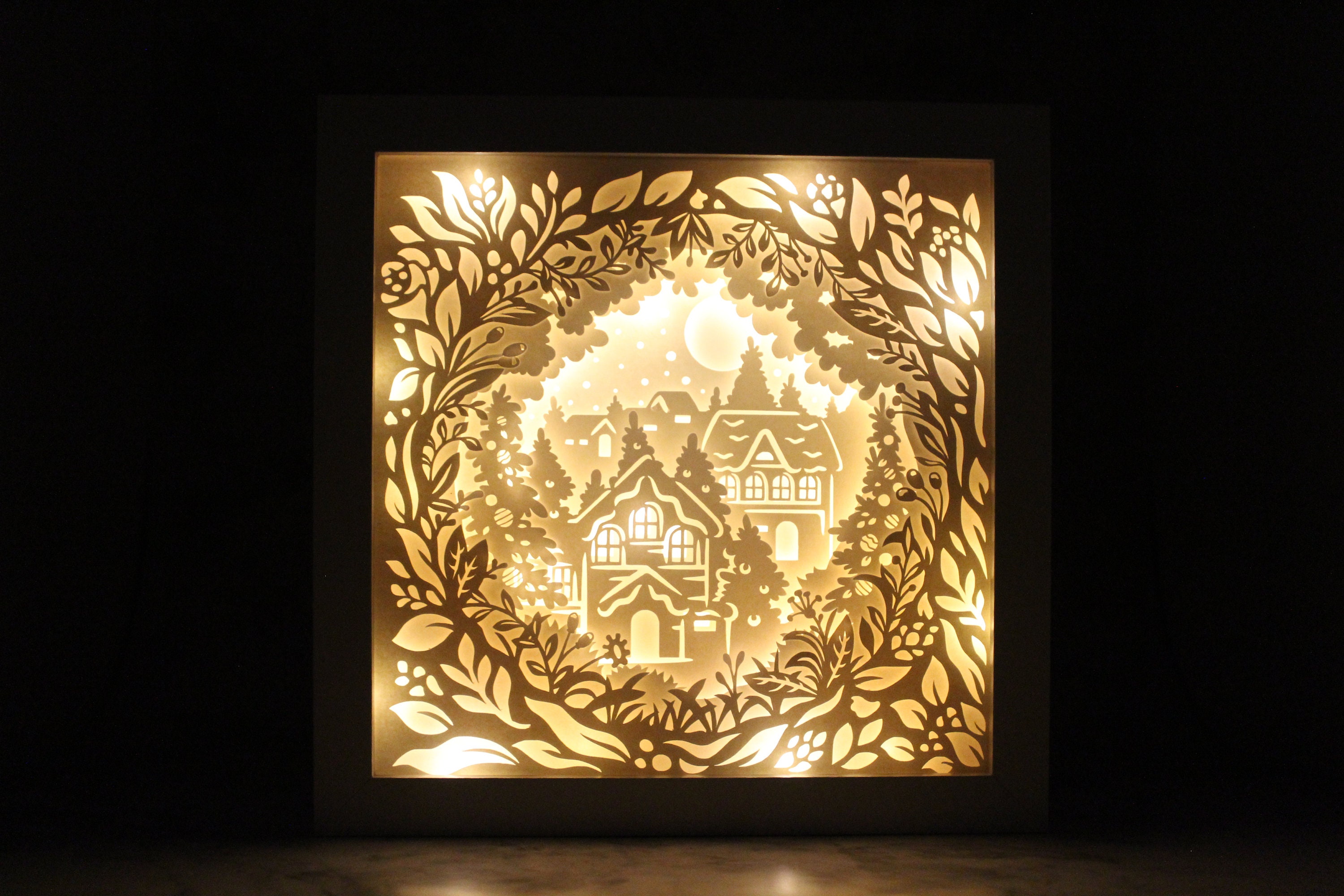 Winter Village Christmas Scene, 3D Shadow Box, 3dwall Art, Diorama ...