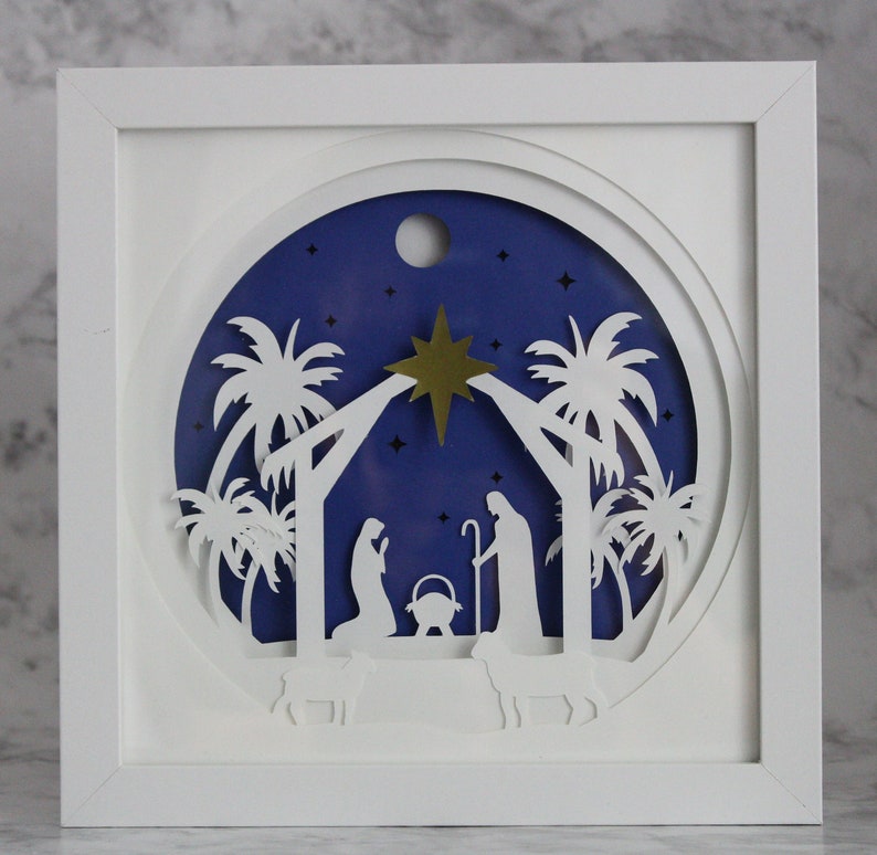 Holy Family Nativity Scene, Manger, 3d Shadow Box, Wall Art, Layered ...