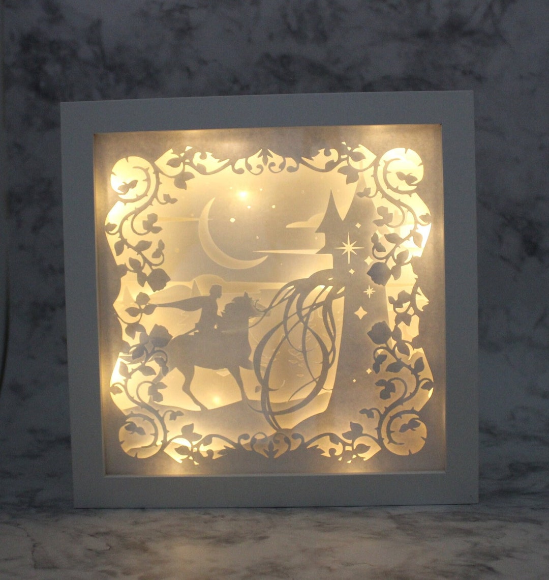 Rapunzel, Tangled Inspired, Shadow Box, 3D Art, Light Box, 3d Paper Art ...