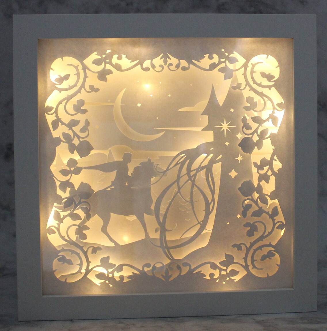 Rapunzel, Tangled Inspired, Shadow Box, 3D Art, Light Box, 3d Paper Art ...