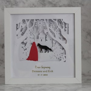 Little Red in the Forest, 3D Shadow Box, Winter Scene Decor, Layered ...