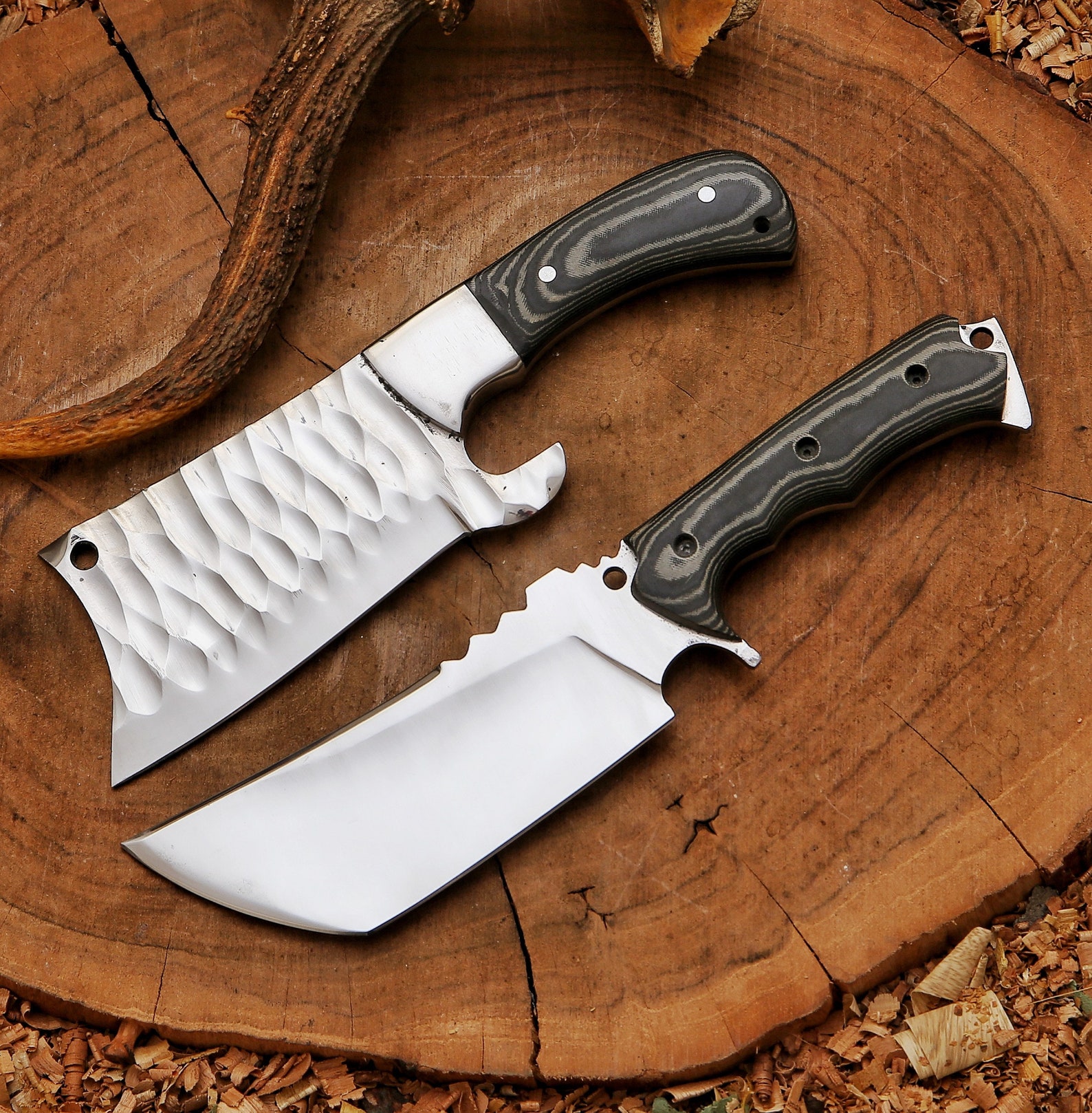 Custom Handmade Bush Craft Knife ,cleaver, Full Tang ,high Polish ...