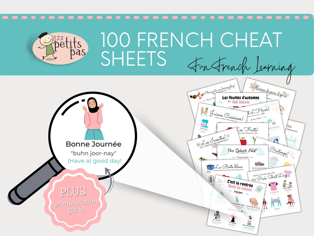 100 Themed French Cheat Sheets for Kids | Downloadable Pdfs With ...