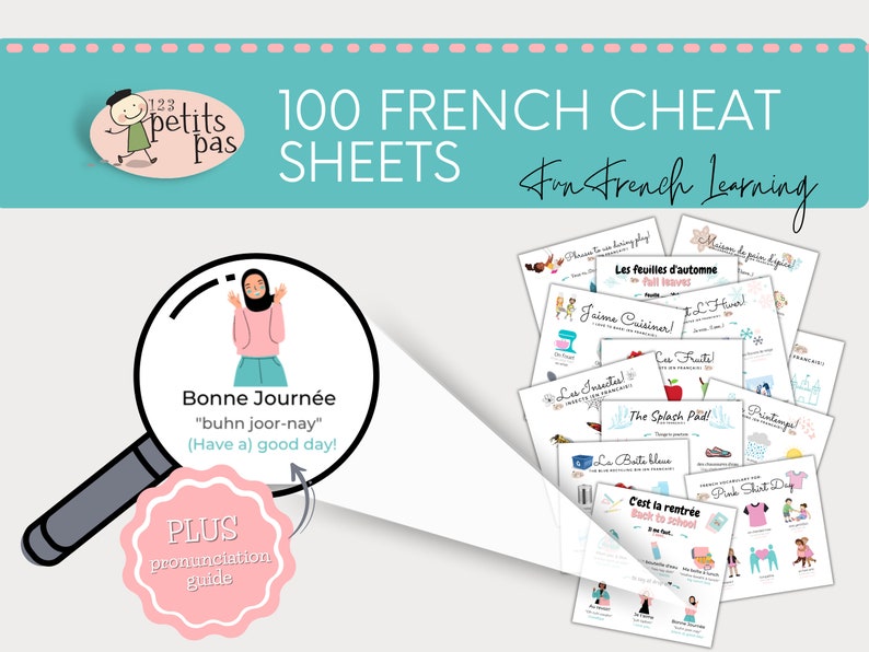 100 Themed French Cheat Sheets for Kids | Downloadable Pdfs With ...