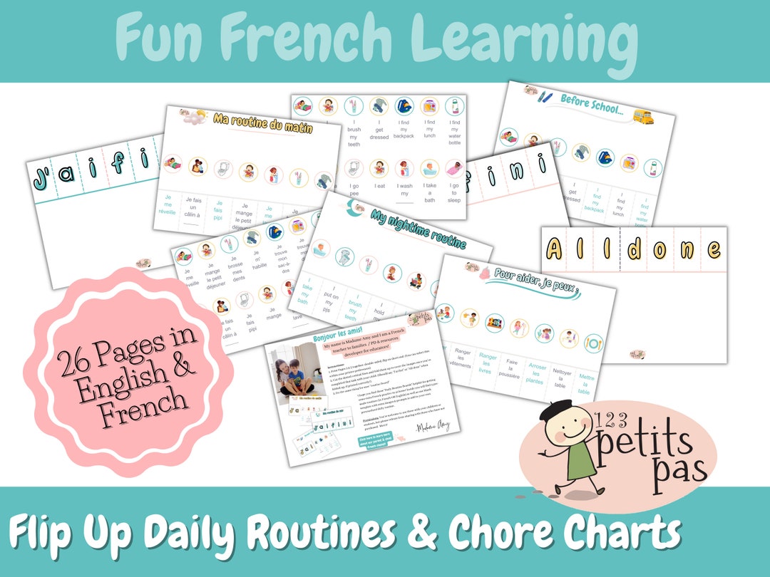 Flip-up Daily Routines & Chore Charts for Parents, Teachers, and ...