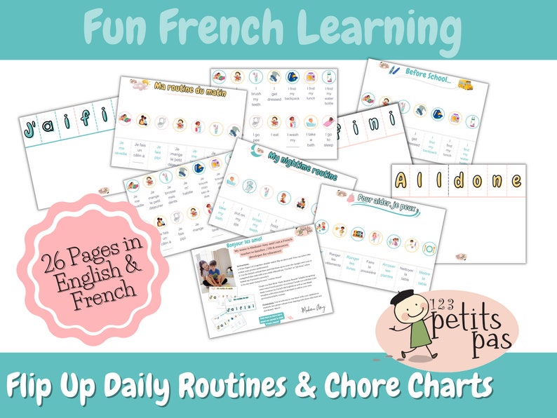 Flip-up Daily Routines & Chore Charts for Parents, Teachers, and ...