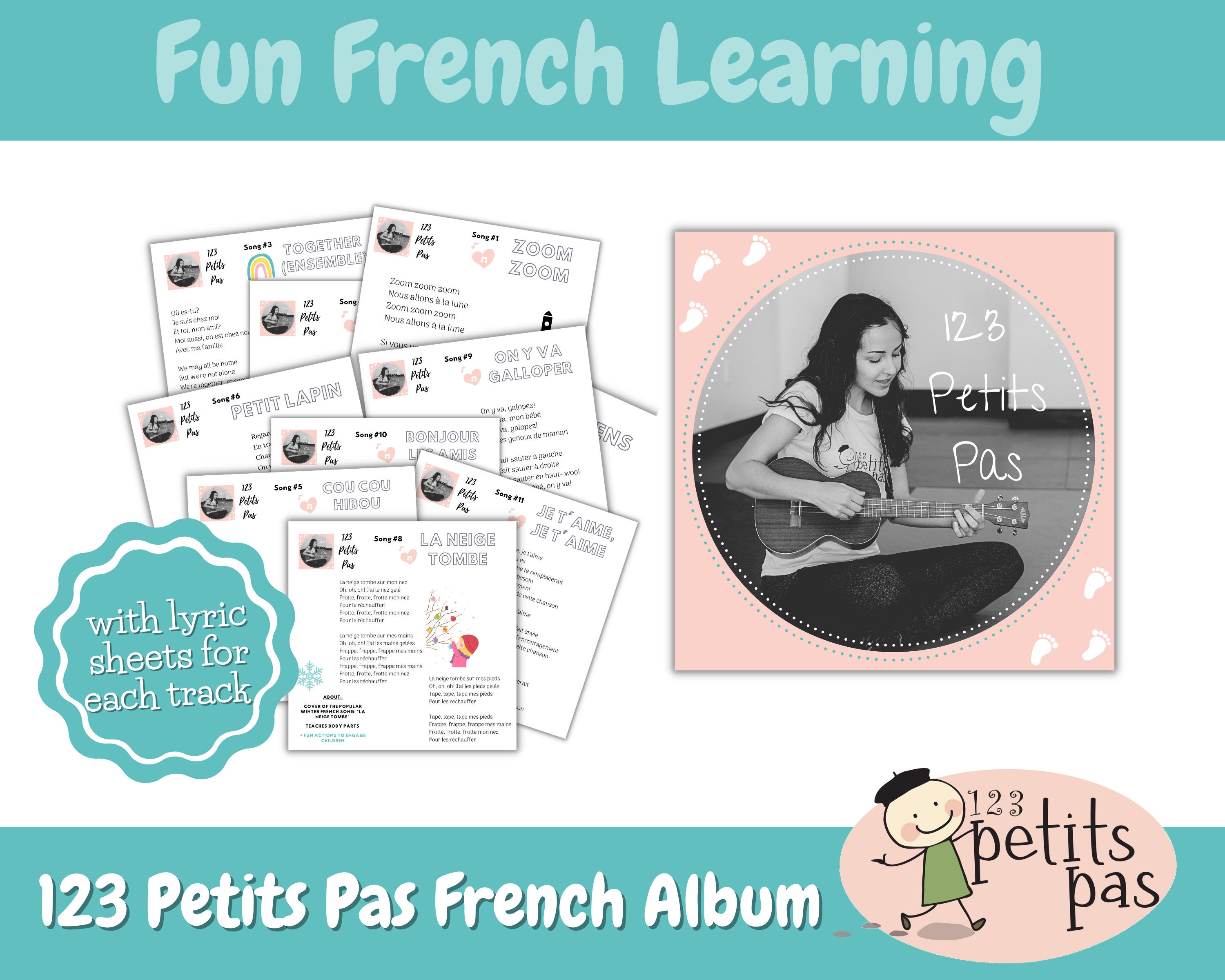 123 Petits Pas French Kids Songs Album - Etsy