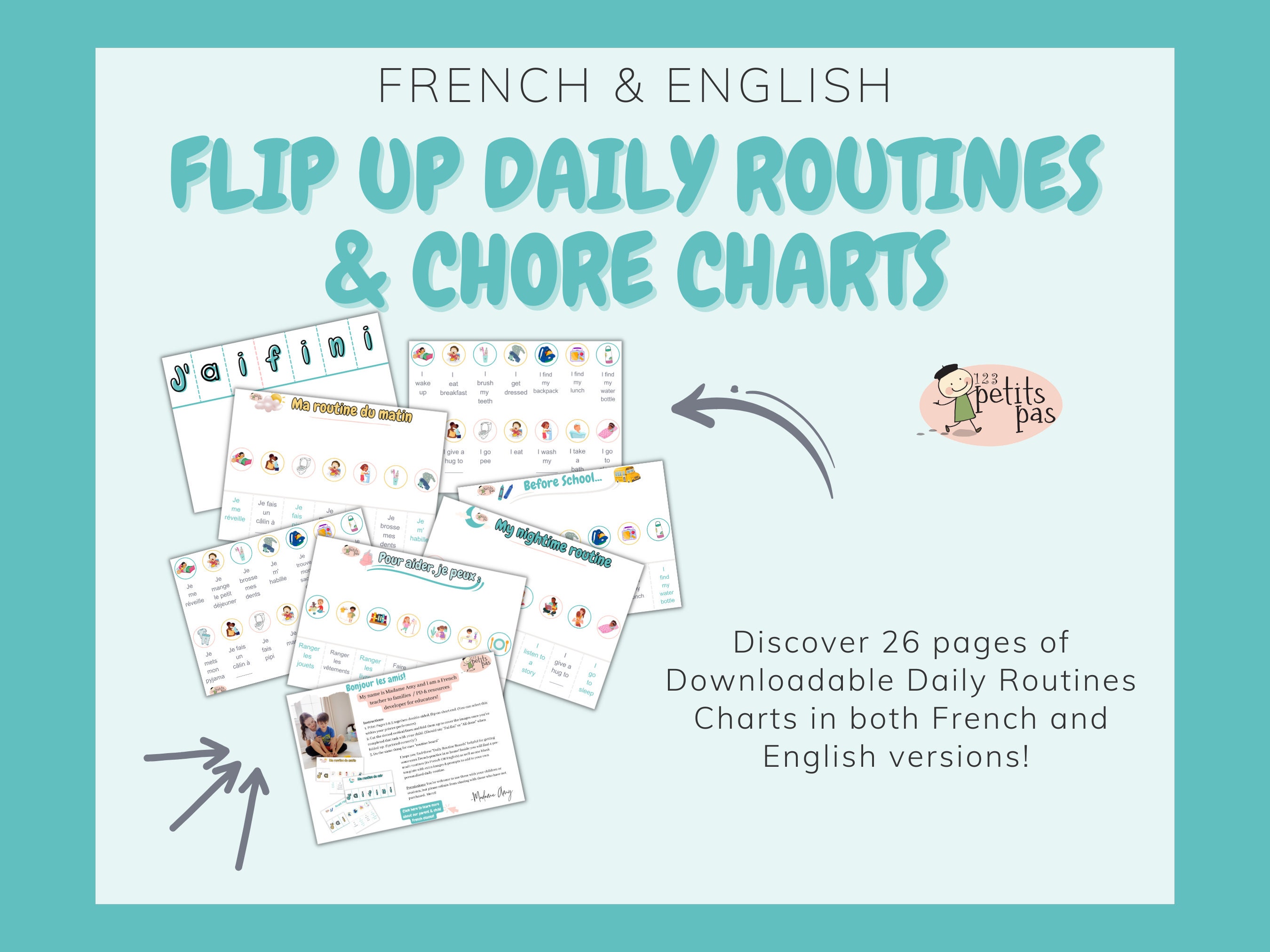 Flip-up Daily Routines & Chore Charts for Parents, Teachers, and ...