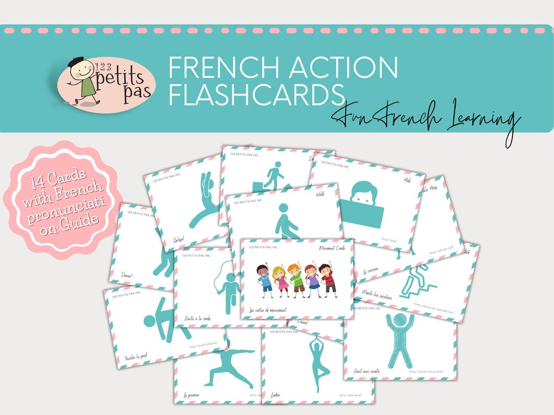 French Action Flashcards | Practice French Movement Words With Fun ...