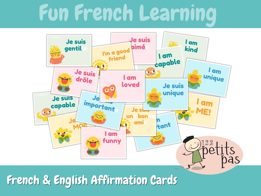 French Affirmation Cards for Kids With English Translations - Etsy