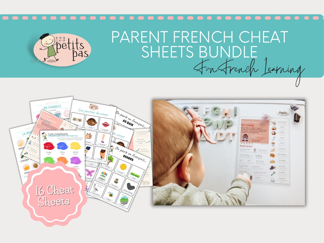 French Learning Cheat Sheets for Kids | Fun Parent Bundle | 16 PDF ...