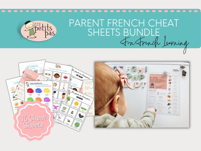 French Learning Cheat Sheets for Kids | Fun Parent Bundle | 16 PDF ...