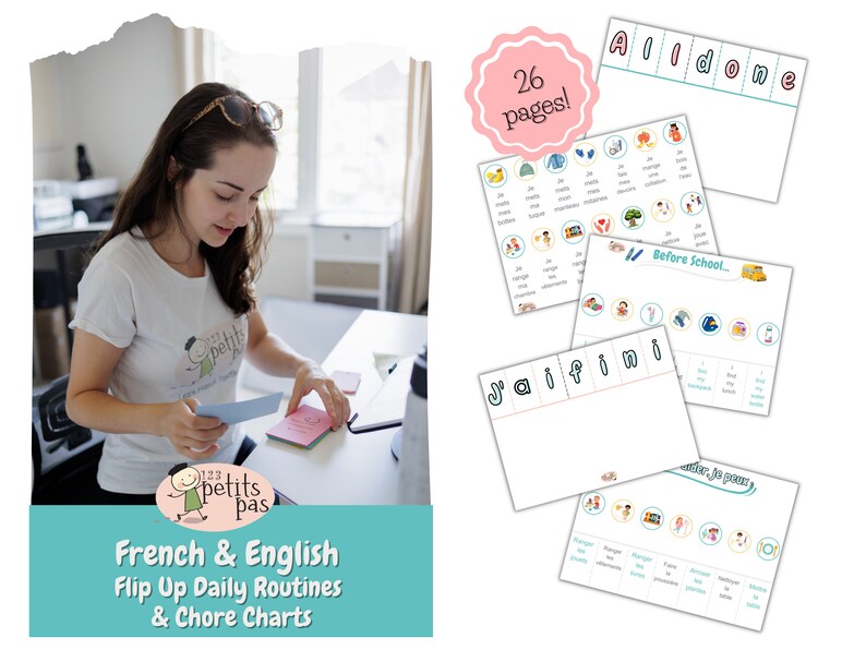 Flip-up Daily Routines & Chore Charts for Parents, Teachers, and ...